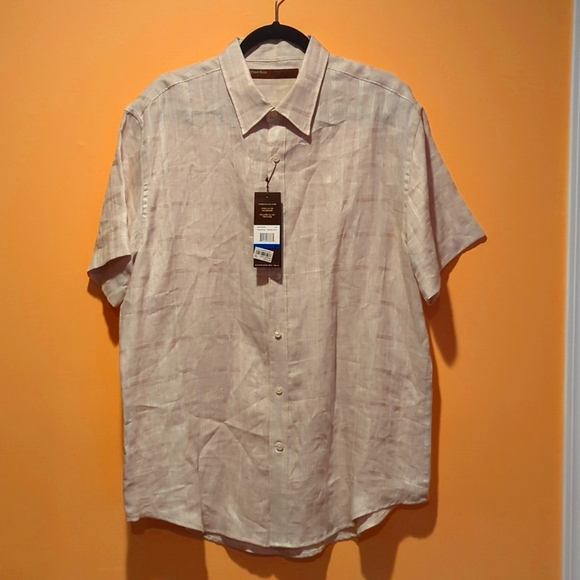 Perry Ellis | Shirts | Nwt Perry Ellis Linen Short Sleeve Button Down ...